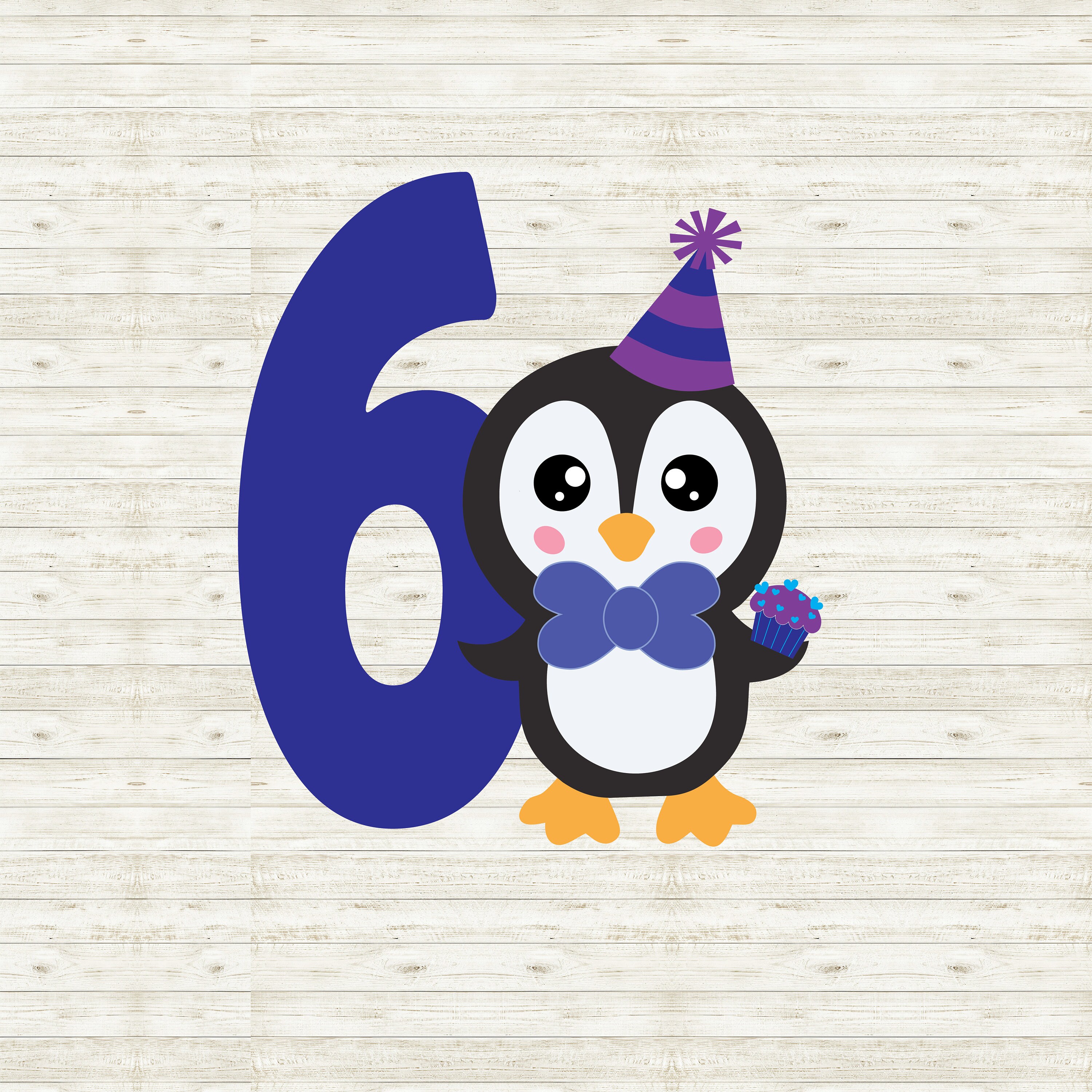 Six Year Old Birthday Boy Svg Penguin 6th Birthday for Boy - Etsy