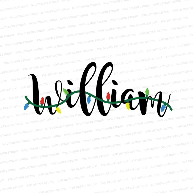 CUSTOM Name in Christmas Light String SVG | Name Christmas Lights SVG ...