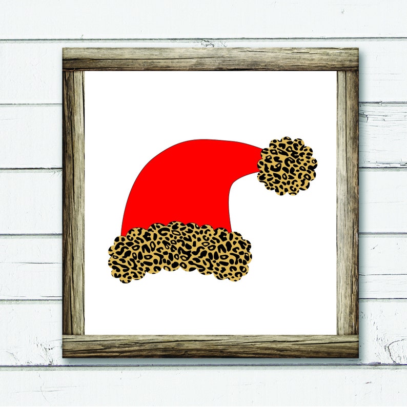 Leopard Santa Hat SVG | Vectored Leopard Santa Hat SVG | Santa Hat Cut ...