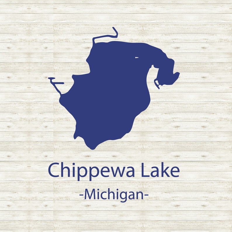 Chippewa Lake Silhouette SVG Lake Chippewa Michigan Design | Etsy
