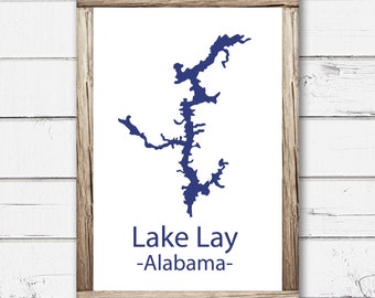 Lay Lake Alabama Map Shape Silhouette Svg Png Dxf Pdf Eps - Etsy