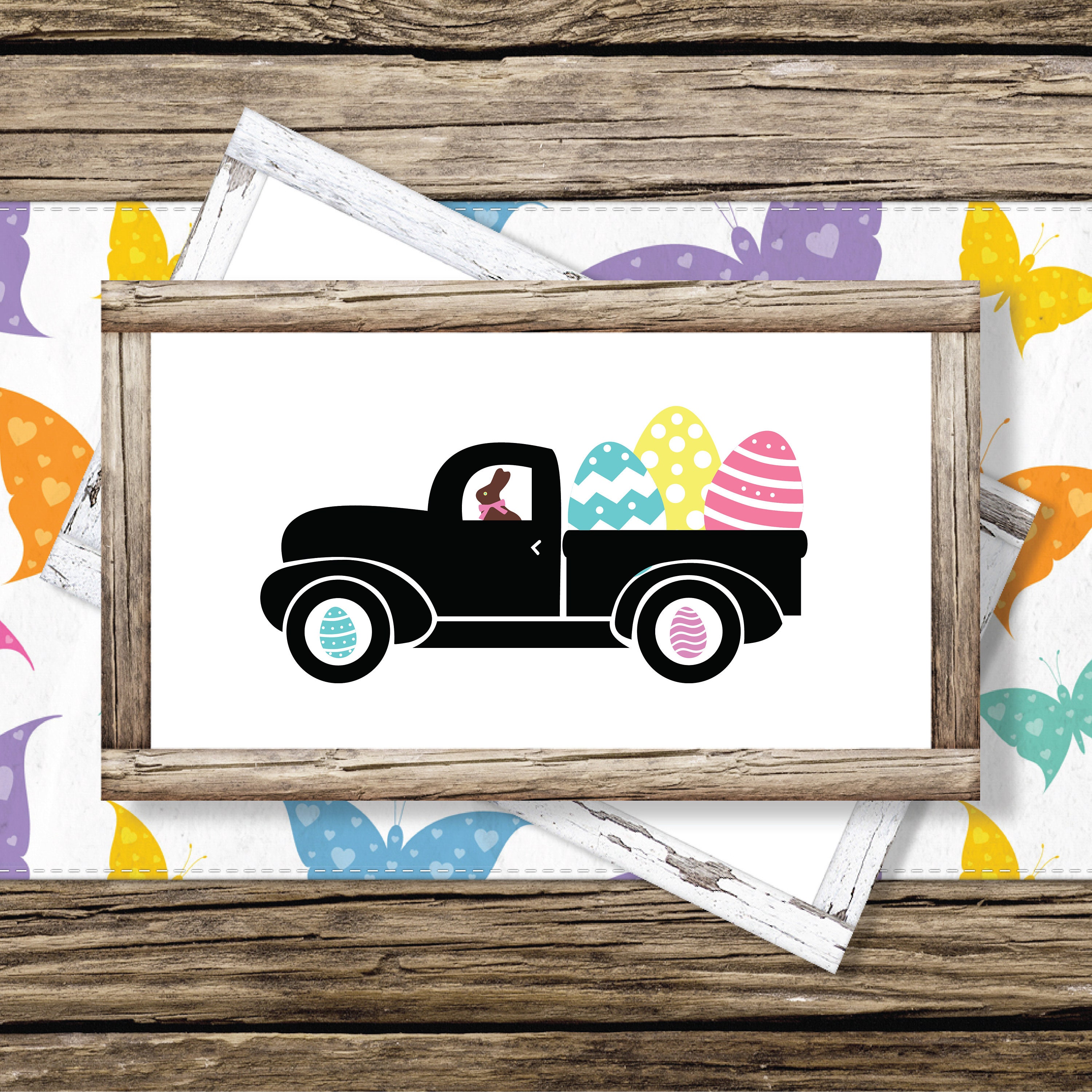 Easter Truck Svg Easter Bunny Svg Truck With Eggs Svg Dxf - Etsy
