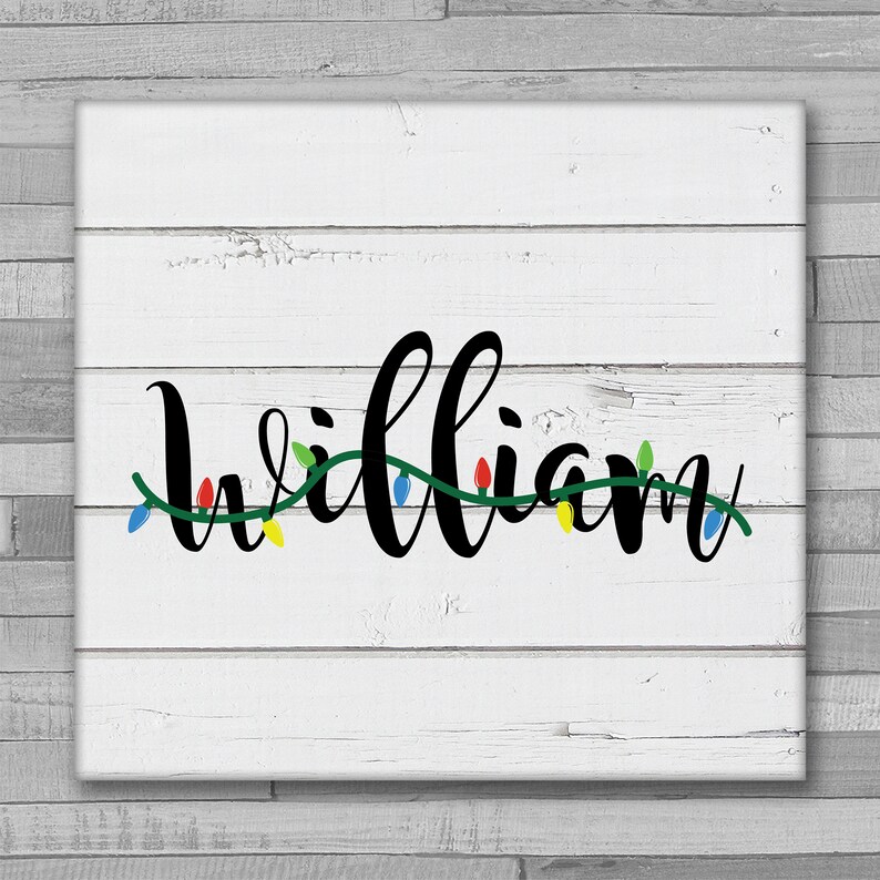 CUSTOM Name in Christmas Light String SVG | Name Christmas Lights SVG ...