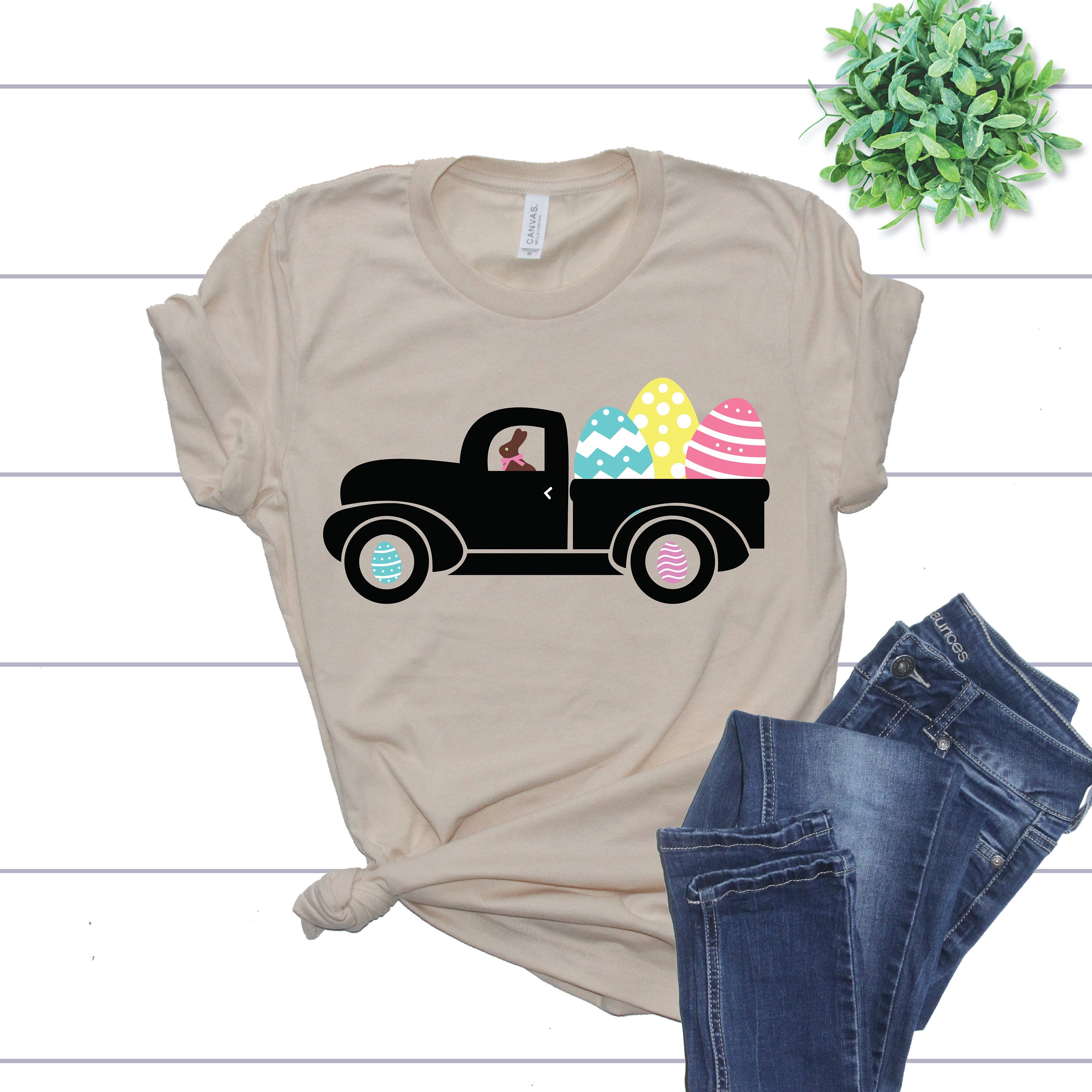 Easter Truck Svg Easter Bunny Svg Truck With Eggs Svg Dxf - Etsy