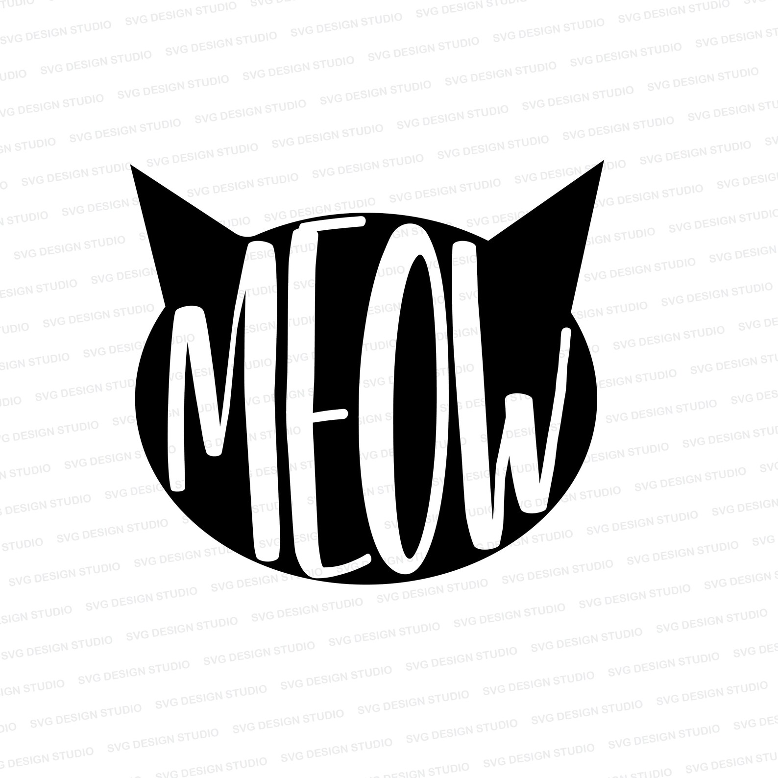 Meow Cat Head Shape SVG / Meow DXF / Cat Love Shirt Svg Files - Etsy UK