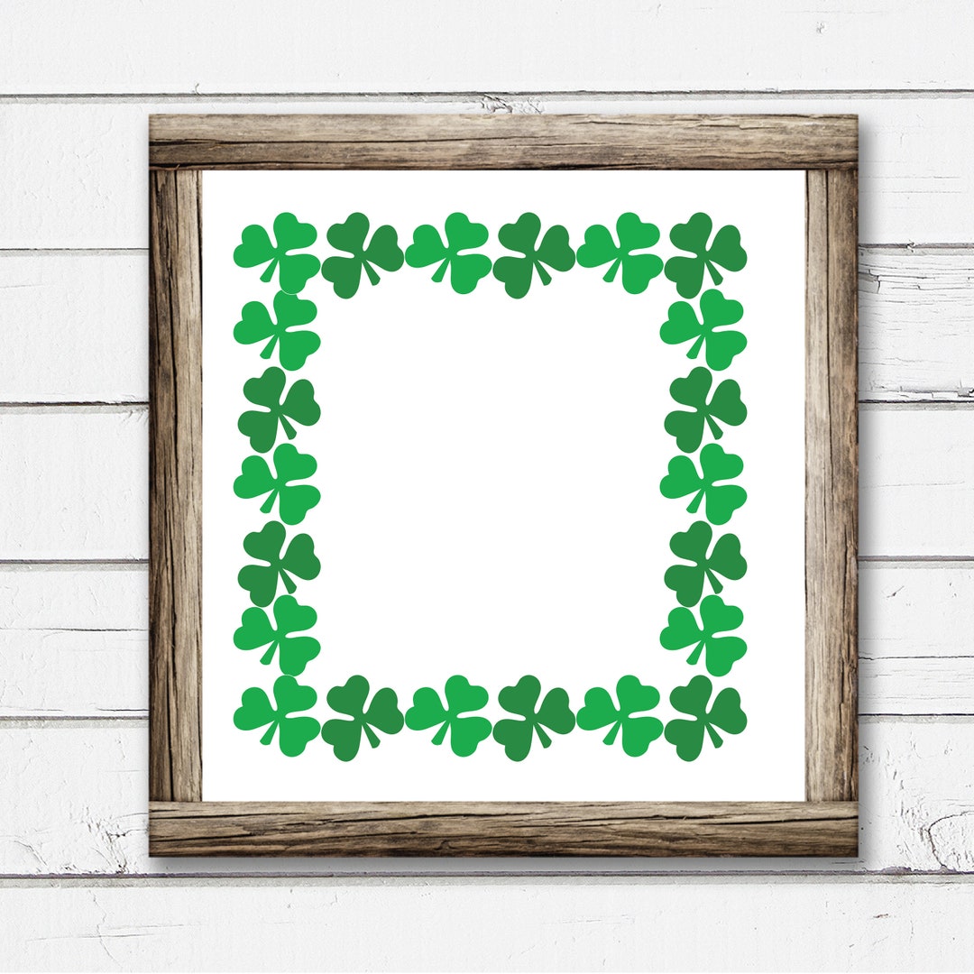 Shamrock Border SVG / Square of Shamrocks SVG / Shamrocks Clovers SVG ...