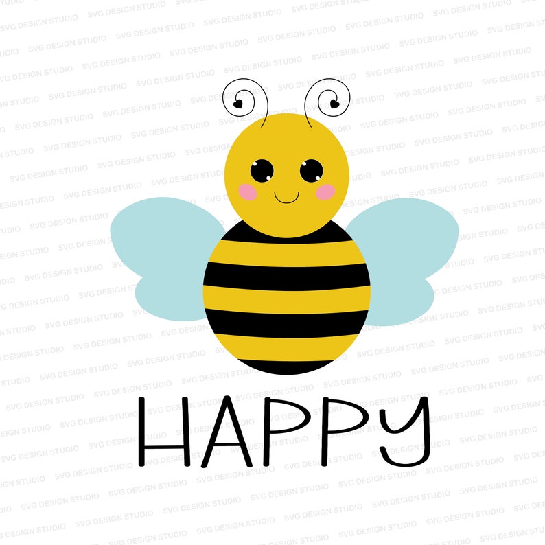 Bee Happy SVG / Cute Bee Happy SVG / Wahaii Svg / Be Happy for - Etsy