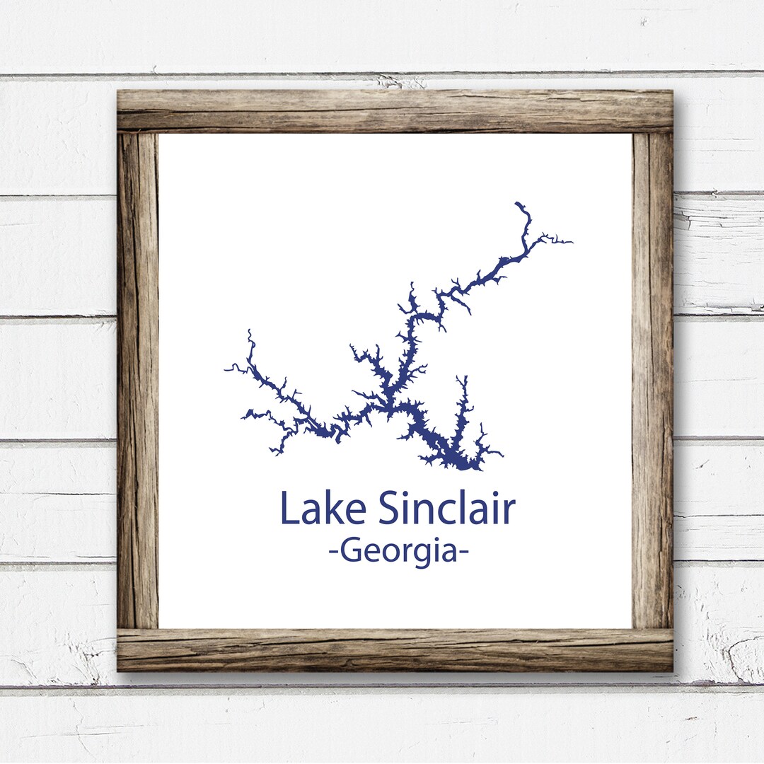 Lake Sinclair Silhouette SVG | Sinclair Lake Georgia Design Cutter File ...