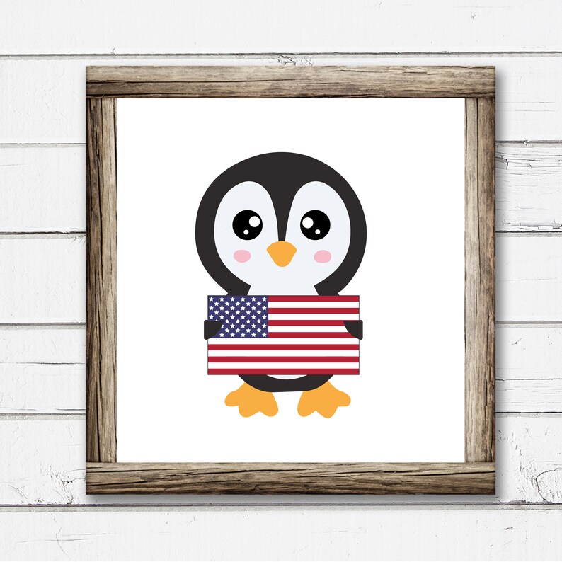 American Flag Penguin Svg / Vectored Flag Penguin / Penguin - Etsy