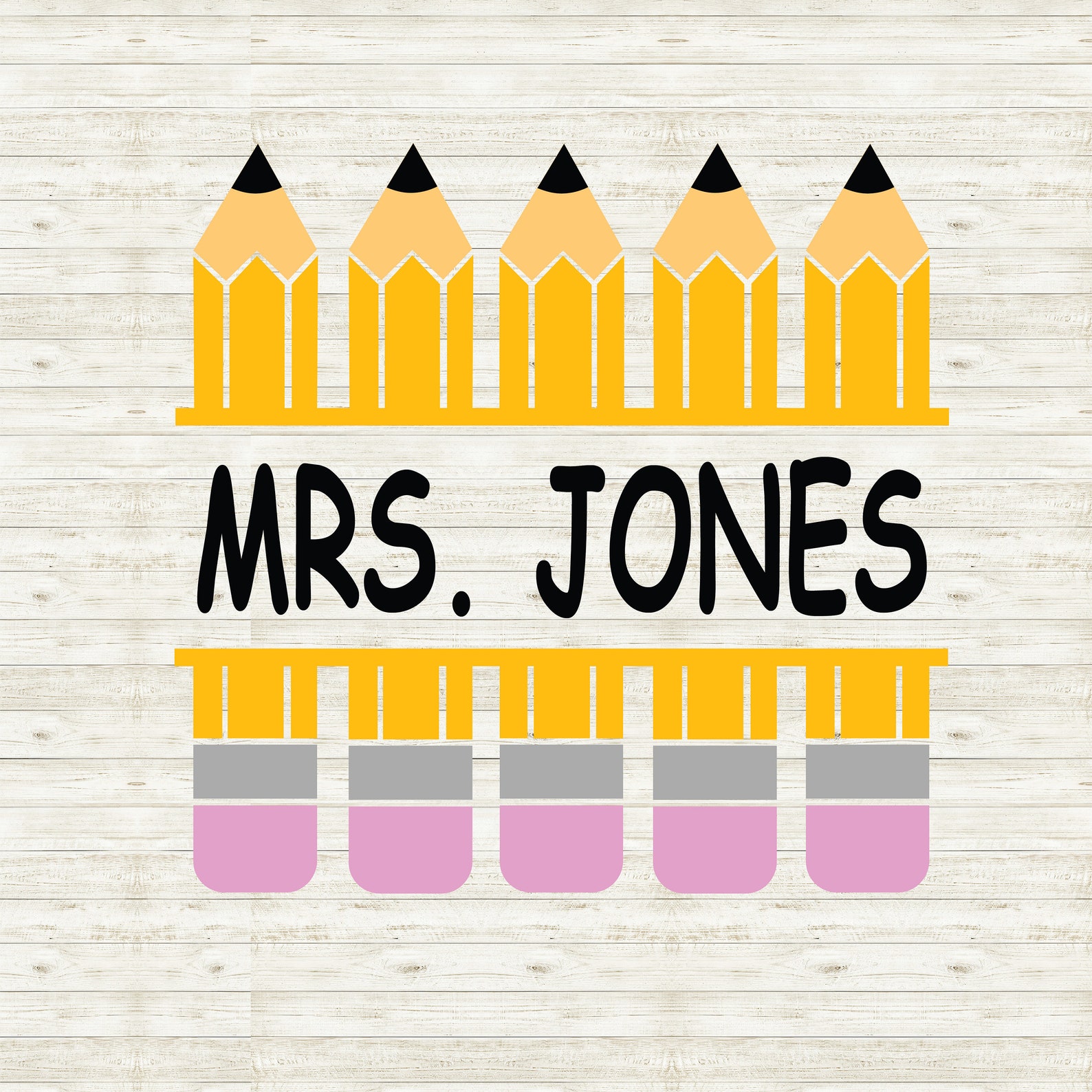 Teacher Pencil Monogram Pencil Split Monogram Svg Teacher - Etsy