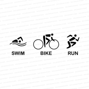 Swim Bike Run SVG | Triathlon Svg | Bicycle Silhouette Svg | Running ...