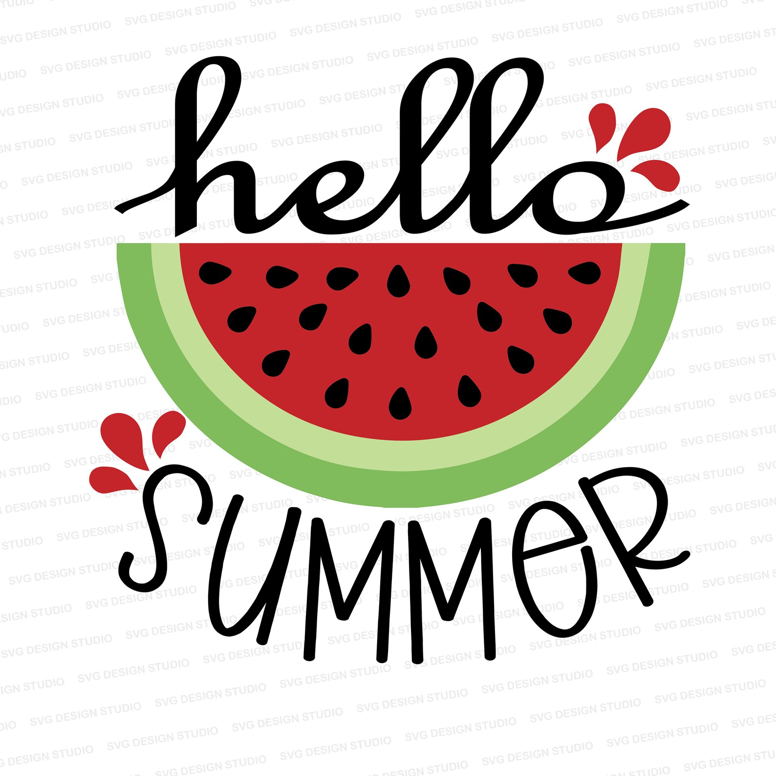 Hello Summer SVG Summer Watermelon Svg Summer Svg | Etsy