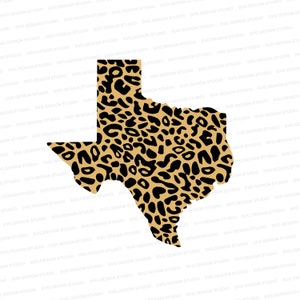 Texas SVG Leopard Texas Svg Black and Outline State Svg DXF EPS ...