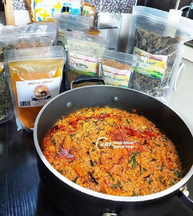 Egusi Soup Made Easy, Full 1.75LB Kit, JUMBO Size, Serves 4-6, Ready in ...