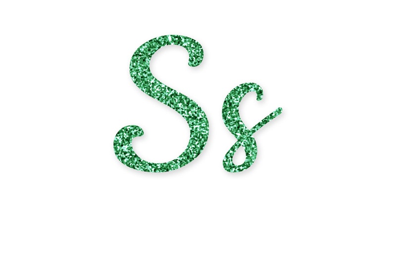 Green Glitter Alphabet Clip arts Glitter Letters Cliparts | Etsy