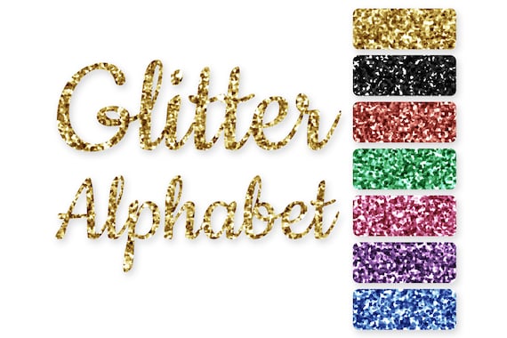 Glitter Alphabet Pack Clip arts Glitter Letters Cliparts | Etsy