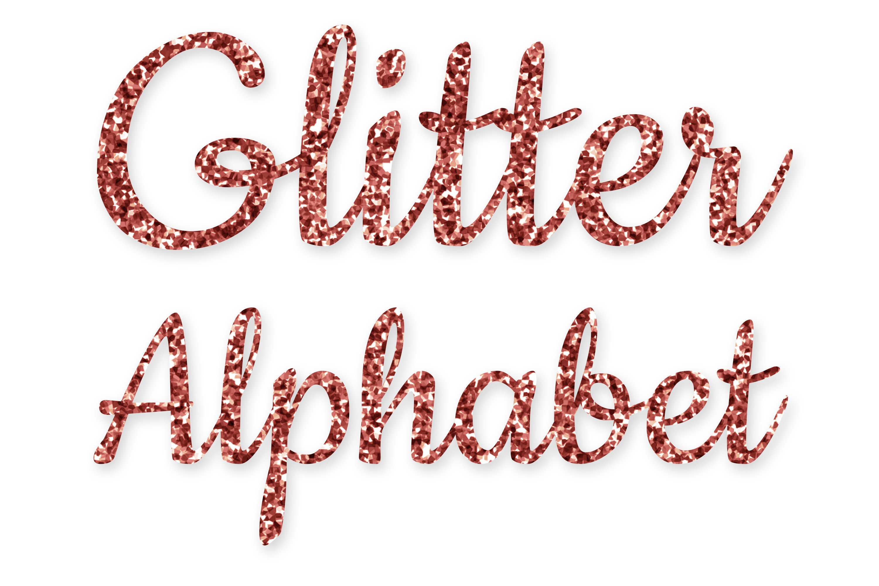 Red Glitter Alphabet Clip arts Glitter Letters Cliparts Hand | Etsy