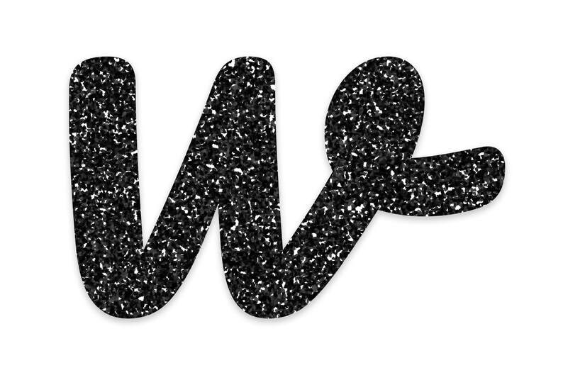 Black Glitter Alphabet Clip arts Glitter Letters Cliparts | Etsy