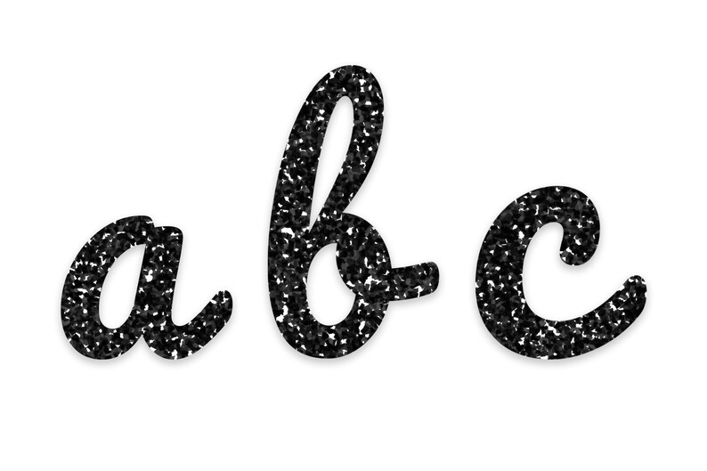 Black Glitter Alphabet Clip arts Glitter Letters Cliparts | Etsy