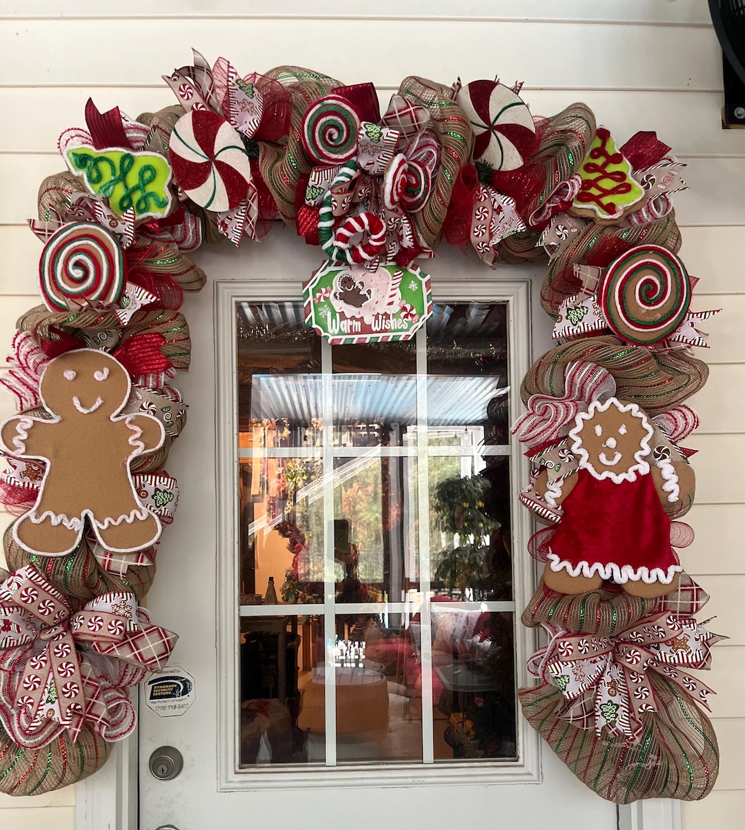 Gingerbread Christmas Garland: Burlap Candy Land Garland With Lights - Etsy