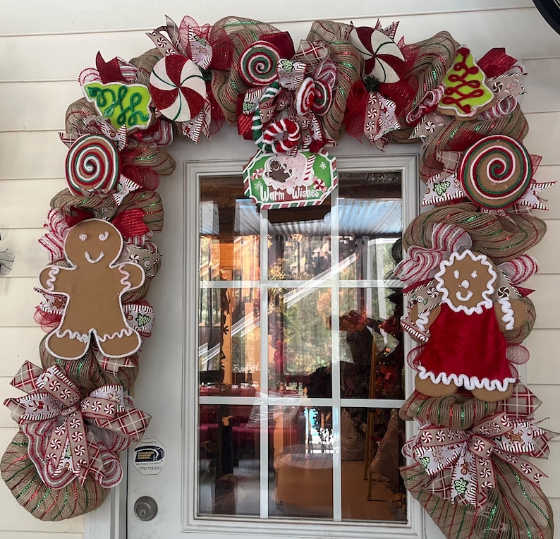 Gingerbread Christmas Garland: Burlap Candy Land Garland With Lights - Etsy