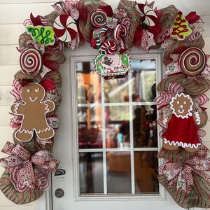 Gingerbread Christmas Garland: Burlap Candy Land Garland With Lights - Etsy