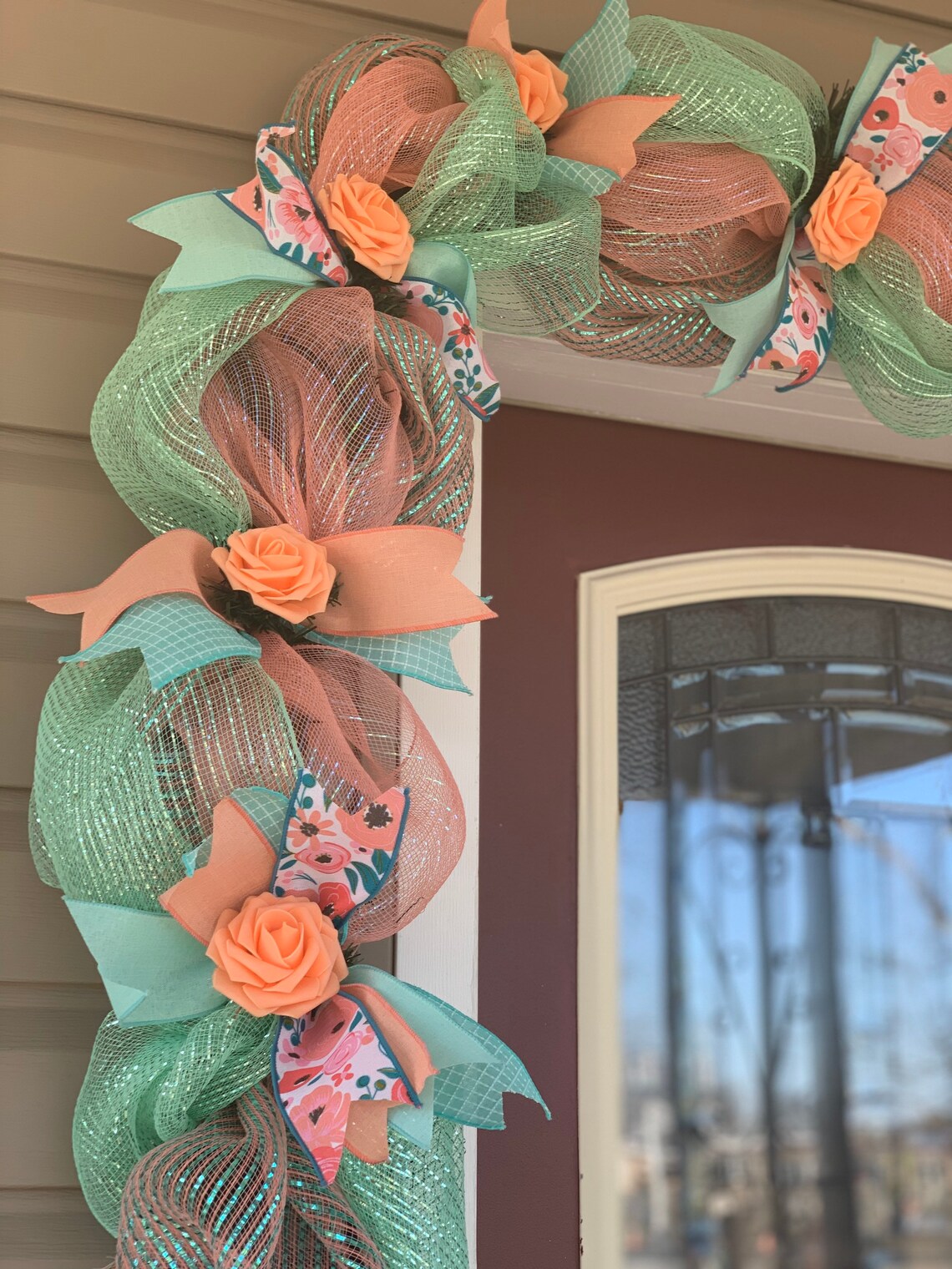 Spring Garland/ Mantle Garland /spring Door Swag/ Wedding Swag | Etsy