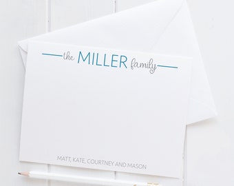 Personalized Stationerysquare Characters Family Note Card | Etsy