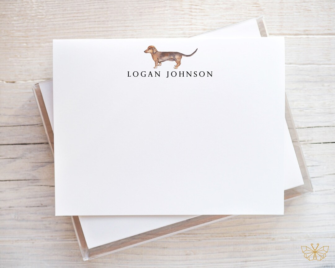 Dachshund Stationery, Dachshund Gifts, Personalized Dog Notecards, Dog ...