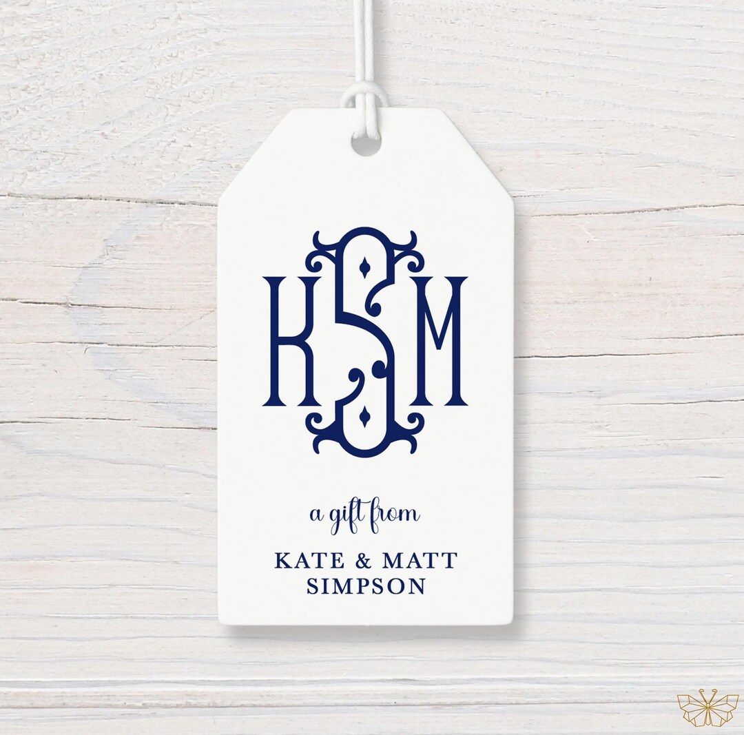 Personalized Monogram Gift Tags, Printed Family Gift Tags - Etsy