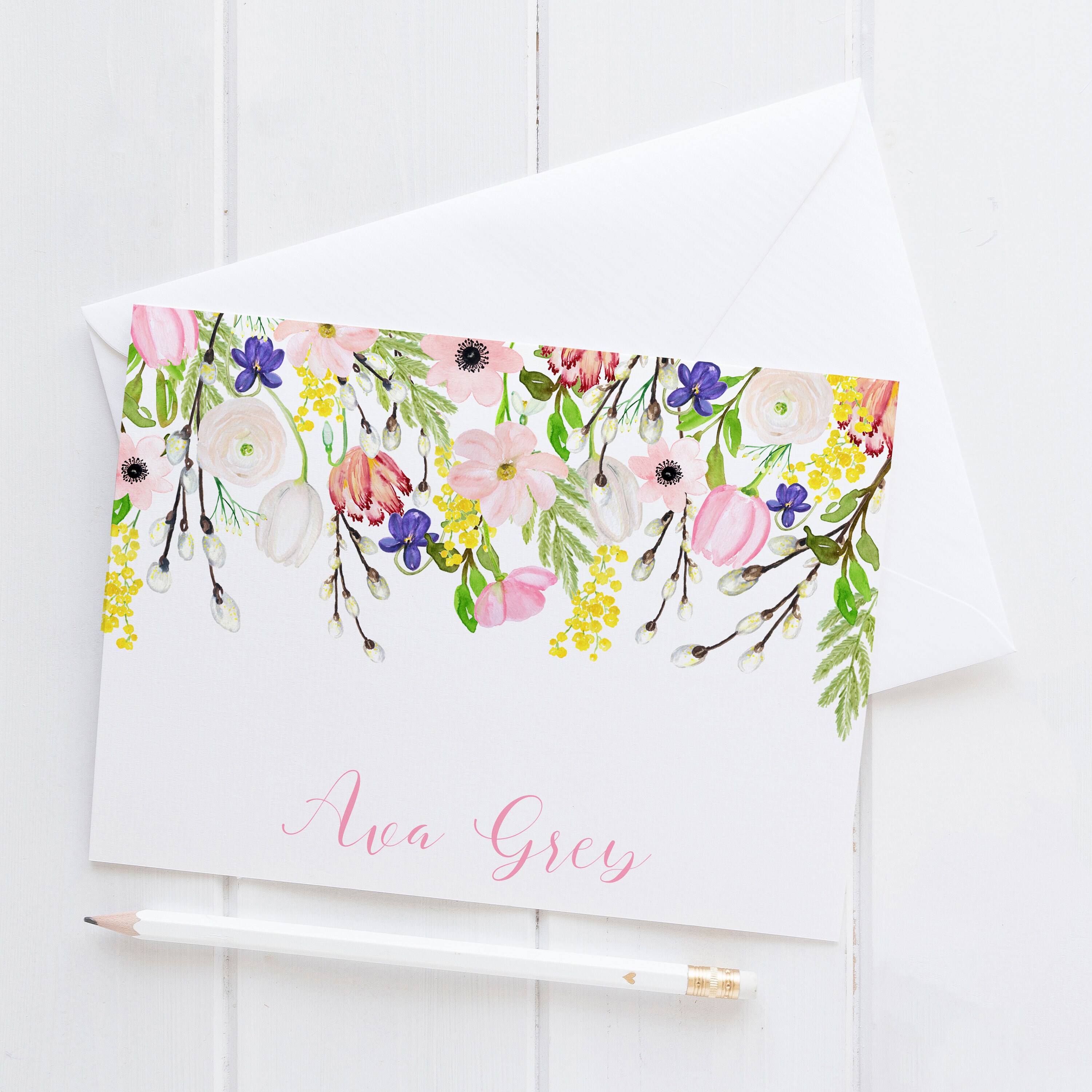 Personalized Stationery Floral Stationery Floral - Etsy