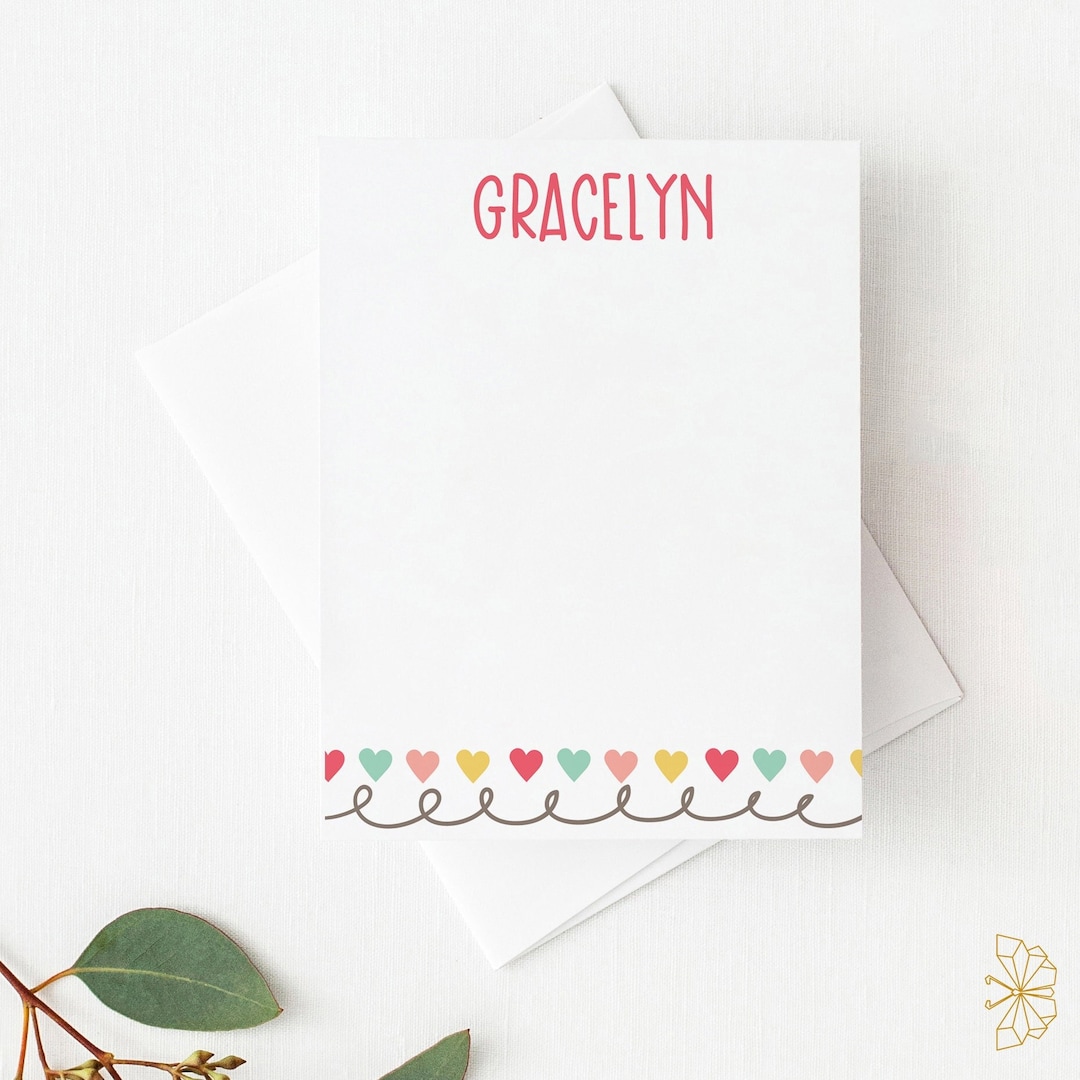 Personalized Girls Stationery Girl Stationery Set Cute Girl Stationery ...