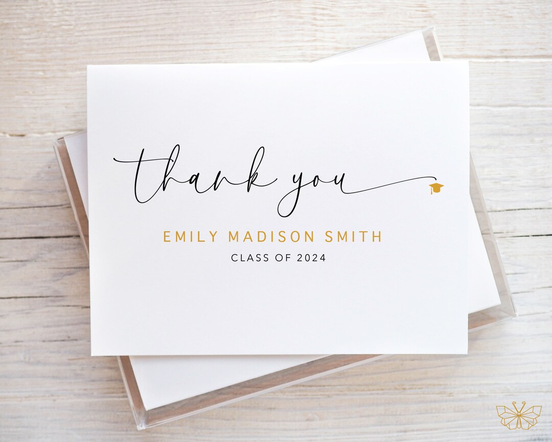 Personalized Graduation Thank You Cards, Grad Thank You Notes ...