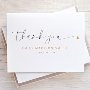 Personalized Graduation Thank You Cards, Grad Thank You Notes ...