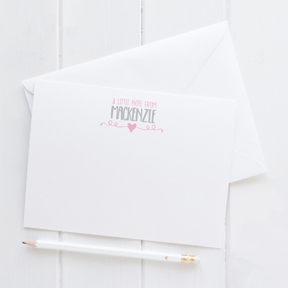 Girl Stationery Set Personalized Stationery Girl Cute Girl | Etsy