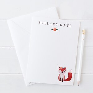 Fox Stationery Personalized Stationery for Girls Girls - Etsy