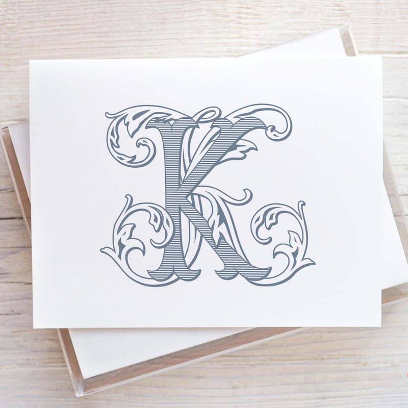 Monogrammed Note Cards - Etsy