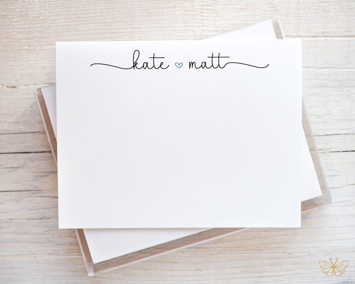 Personalized Couples Stationery Set, Couples Thank You Note, Couples ...