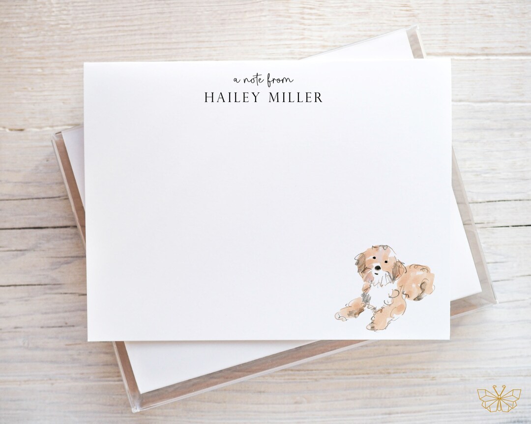 Cavapoo Stationery, Cavapoo Gifts, Personalized Dog Notecards, Dog Note ...