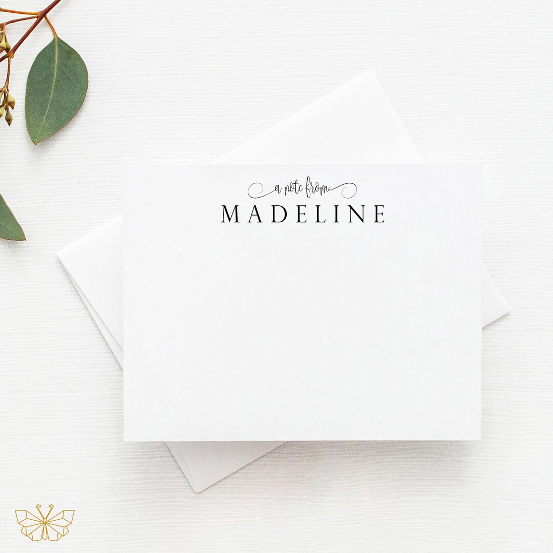A Note From Personalized Stationery Name Stationary - Etsy