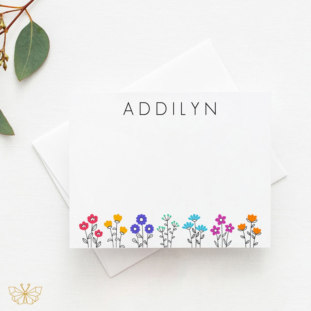 Personalized Girl Stationery Set With Envelopes - Etsy