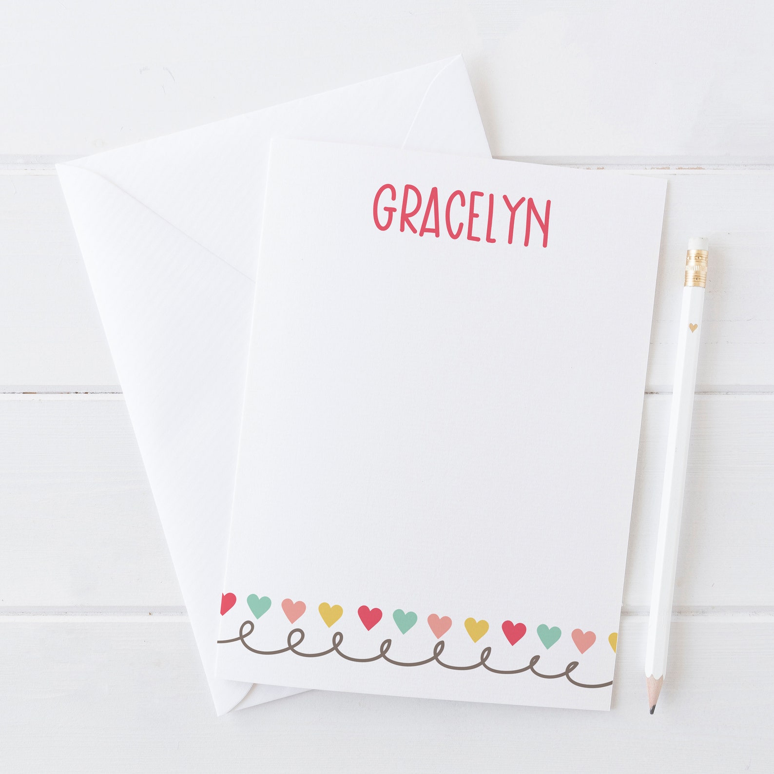 Personalized Girls Stationery Girl Stationery Set Cute | Etsy