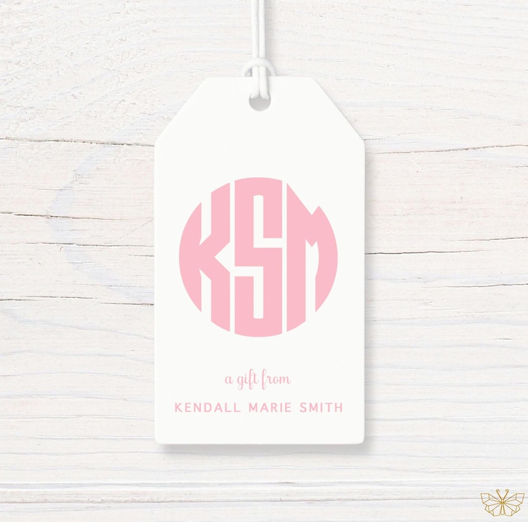 Personalized Monogram Gift Tag From Girl, Printed Custom Gift Tag - Etsy