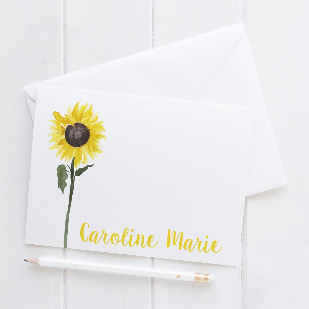 Sunflower Stationery Sunflower Stationary Womens - Etsy