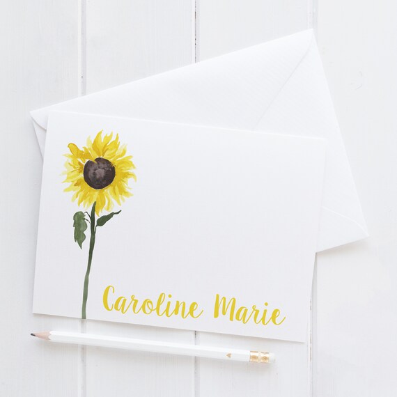 Sunflower Stationery Sunflower Stationary Womens | Etsy