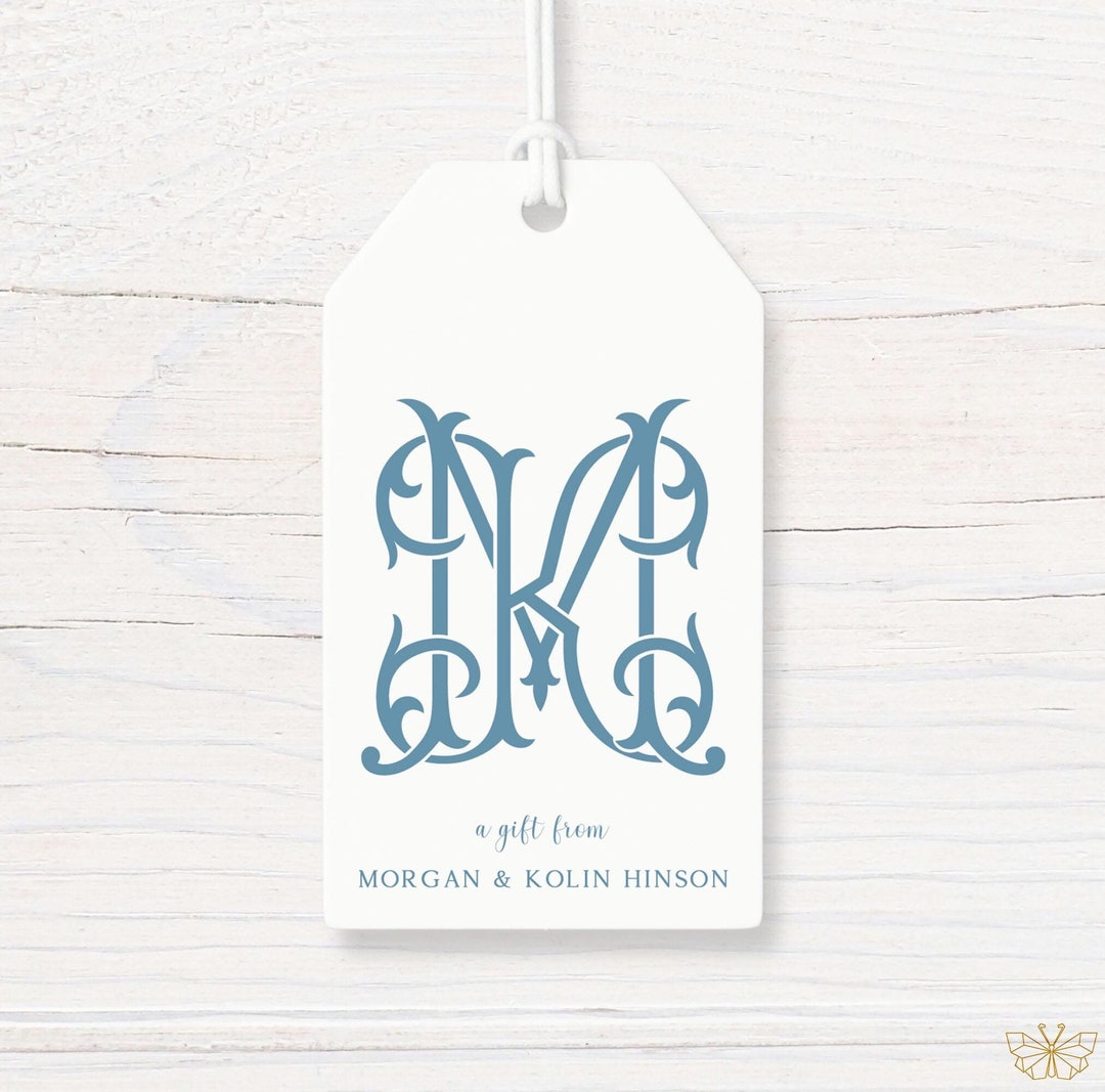 Personalized Monogram Gift Tag, Printed Custom Gift Tag - Etsy