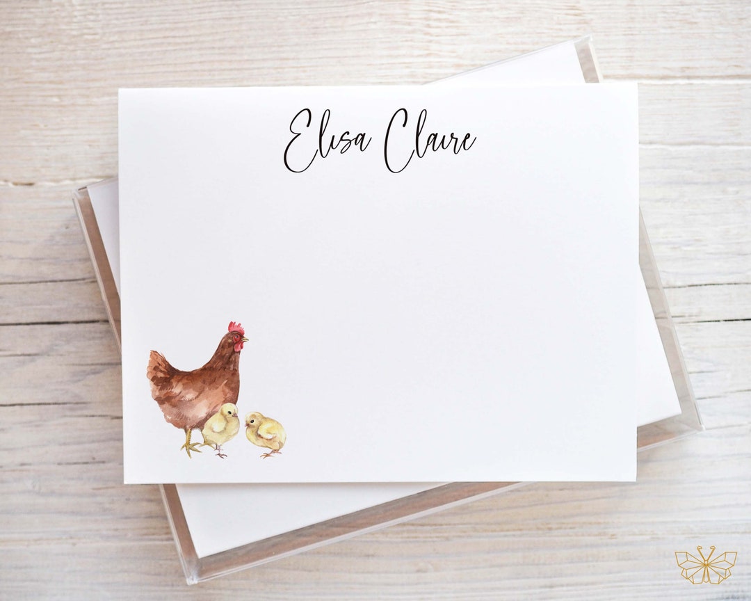 Chicken Stationery Chicken Stationary Chicken Notecards Chicken Note ...