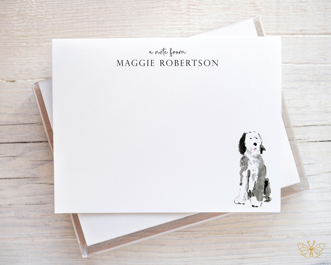 Sheepadoodle Stationery, Sheepadoodle Gifts, Personalized Dog Notecards ...