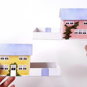 Nordic Village Paper Models: a Set of Two Printable Miniature | Etsy