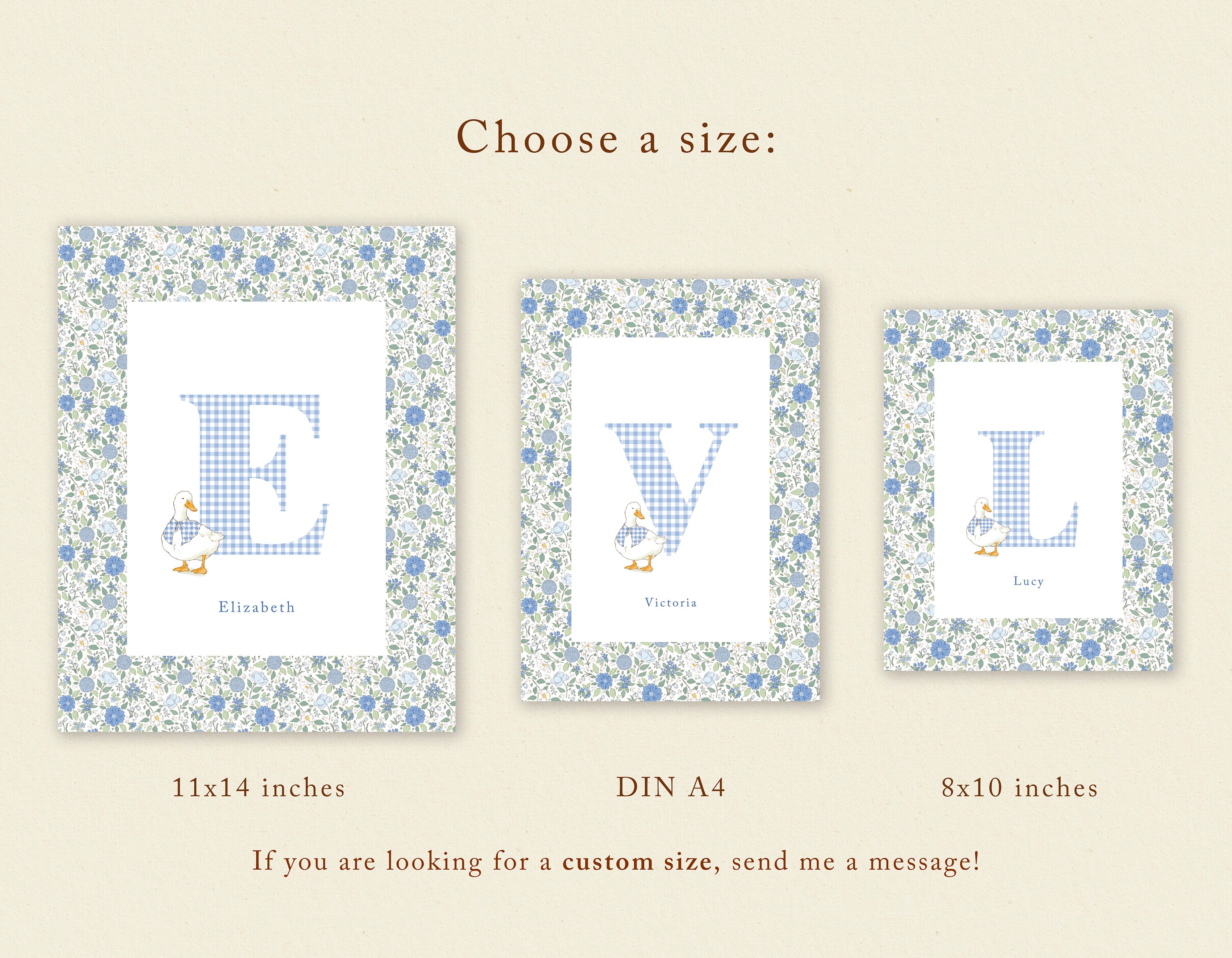Custom Printable Initial Wall Art: an Illustrated Name Print for Your ...